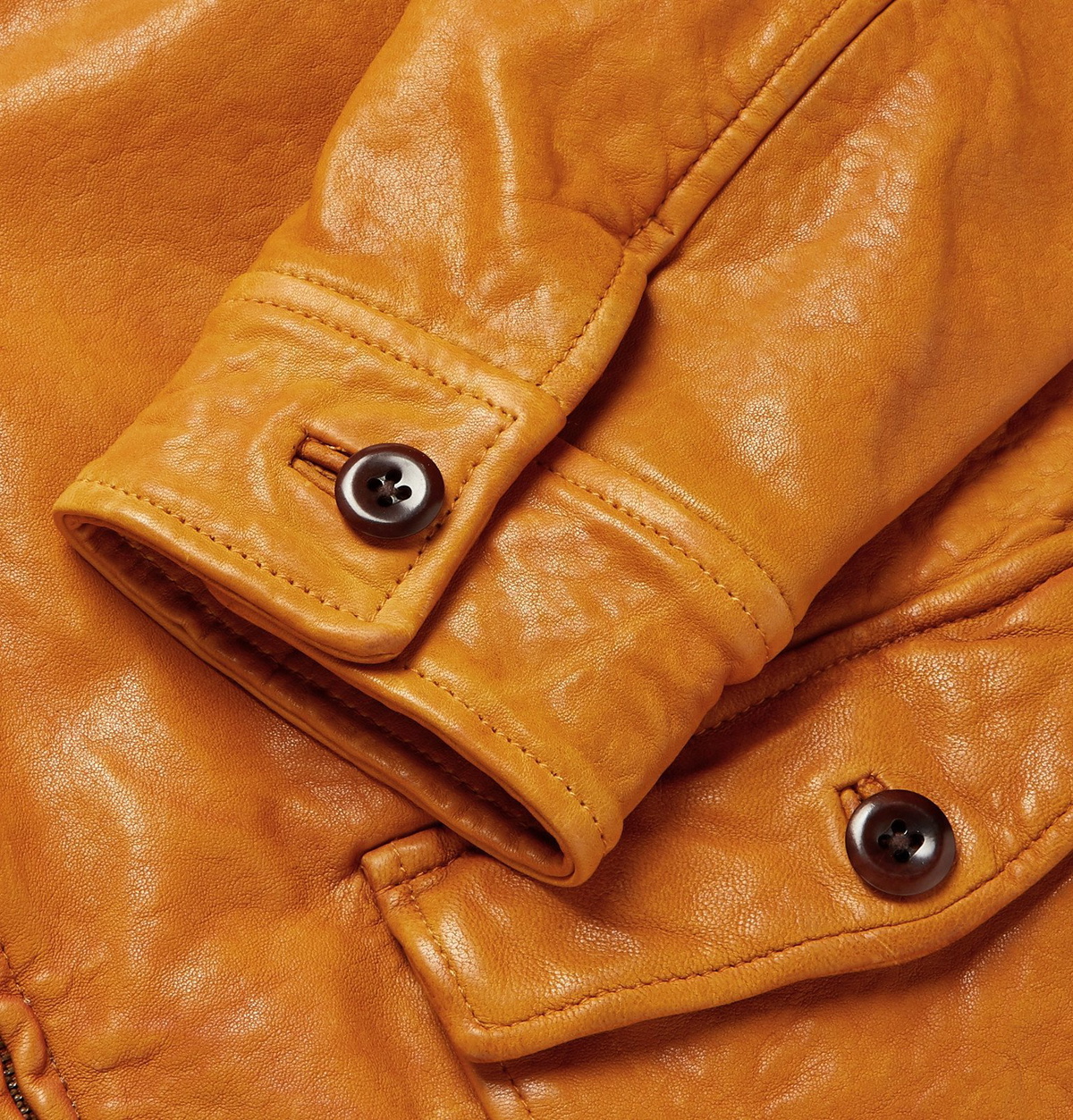Alex Mill - Tumbled-Leather Jacket - Yellow Alex Mill