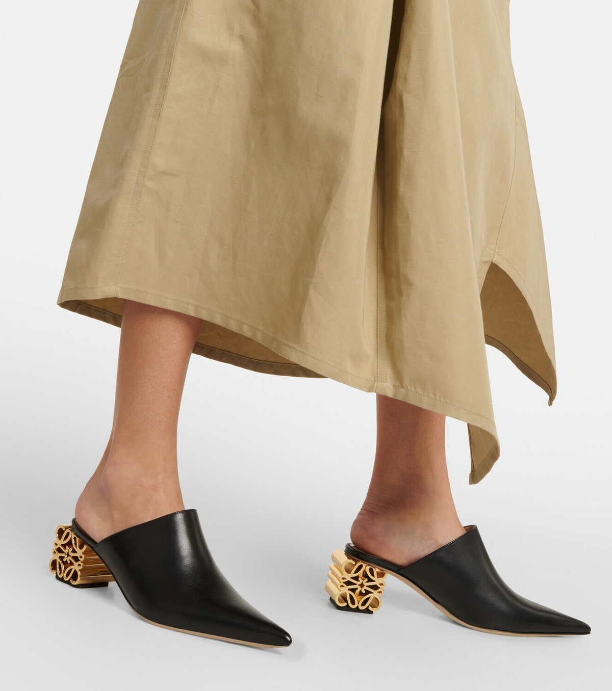 Loewe - Embellished leather mules Loewe
