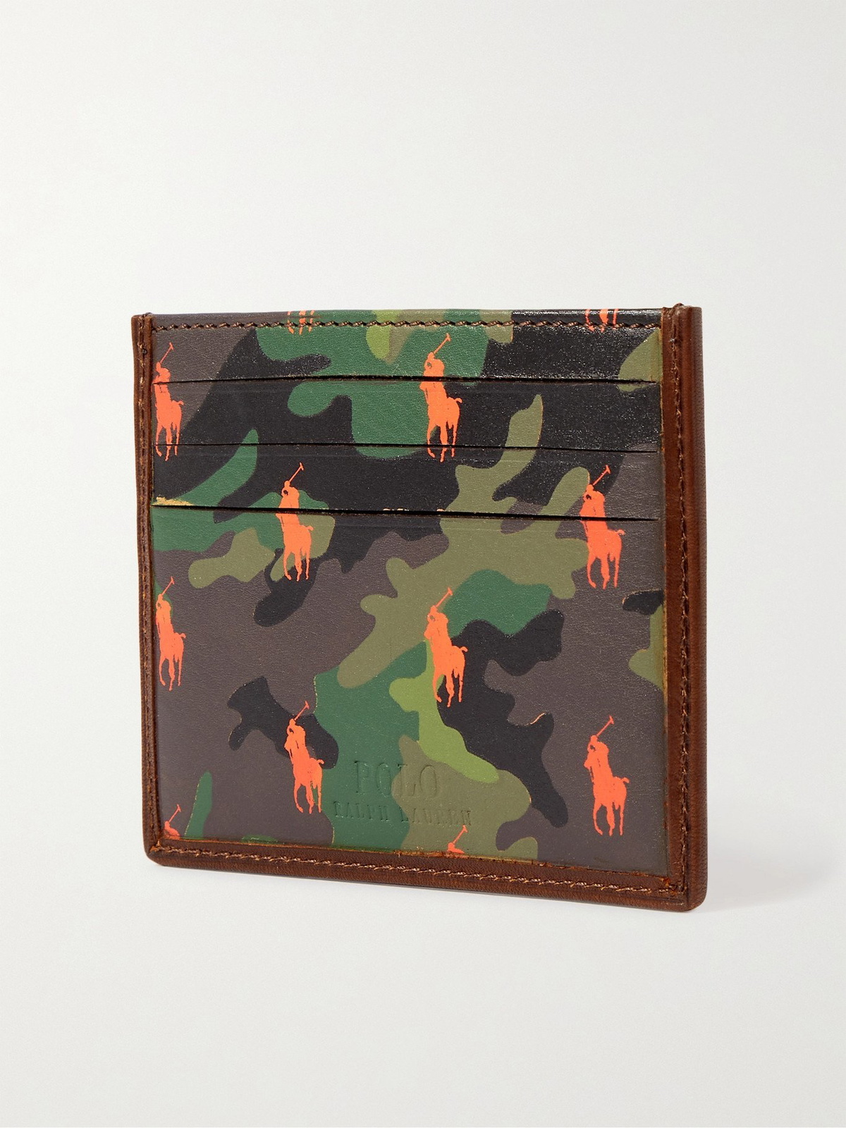 POLO RALPH LAUREN - Logo- and Camouflage-Print Leather Cardholder ...