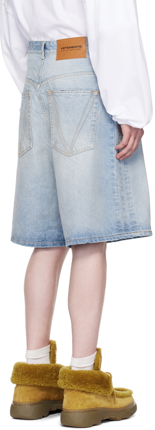 VETEMENTS Blue Big Shape Denim Shorts Vetements