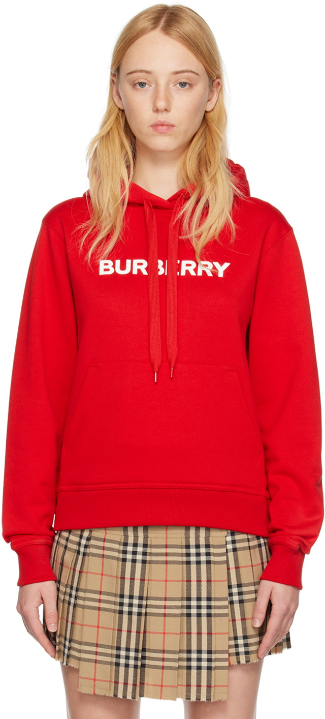 Burberry Red Printed Hoodie Burberry