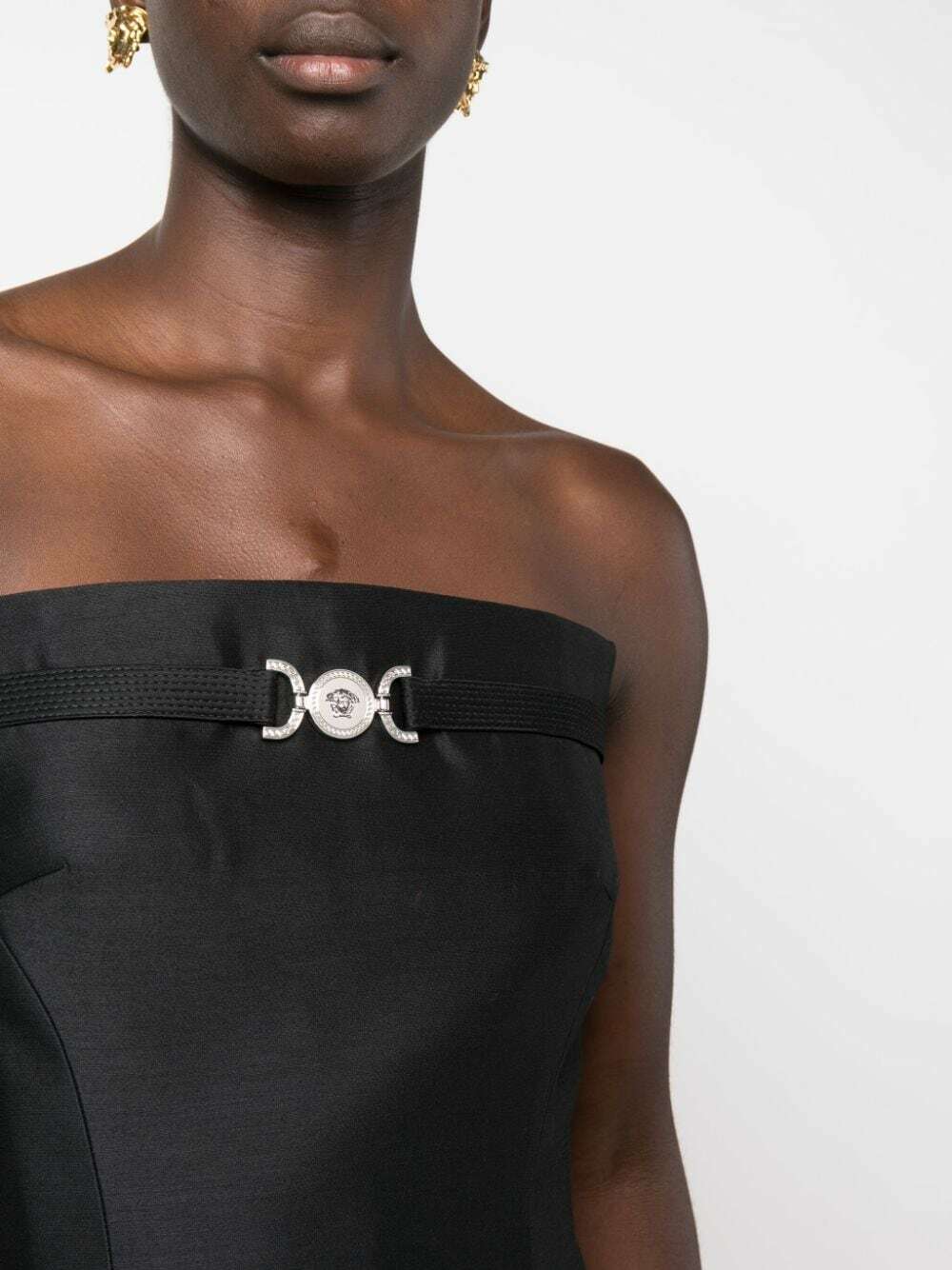 VERSACE - Medusa Detail Wool And Silk Blend Top Versace