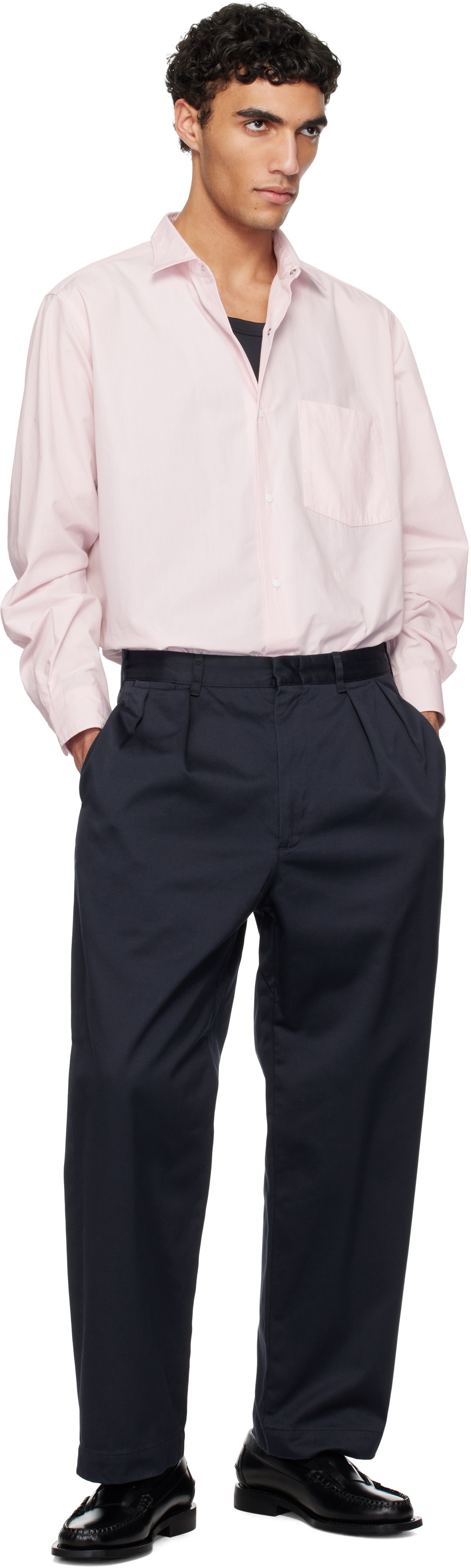 nanamica Pink Regular Collar Wind Shirt Nanamica