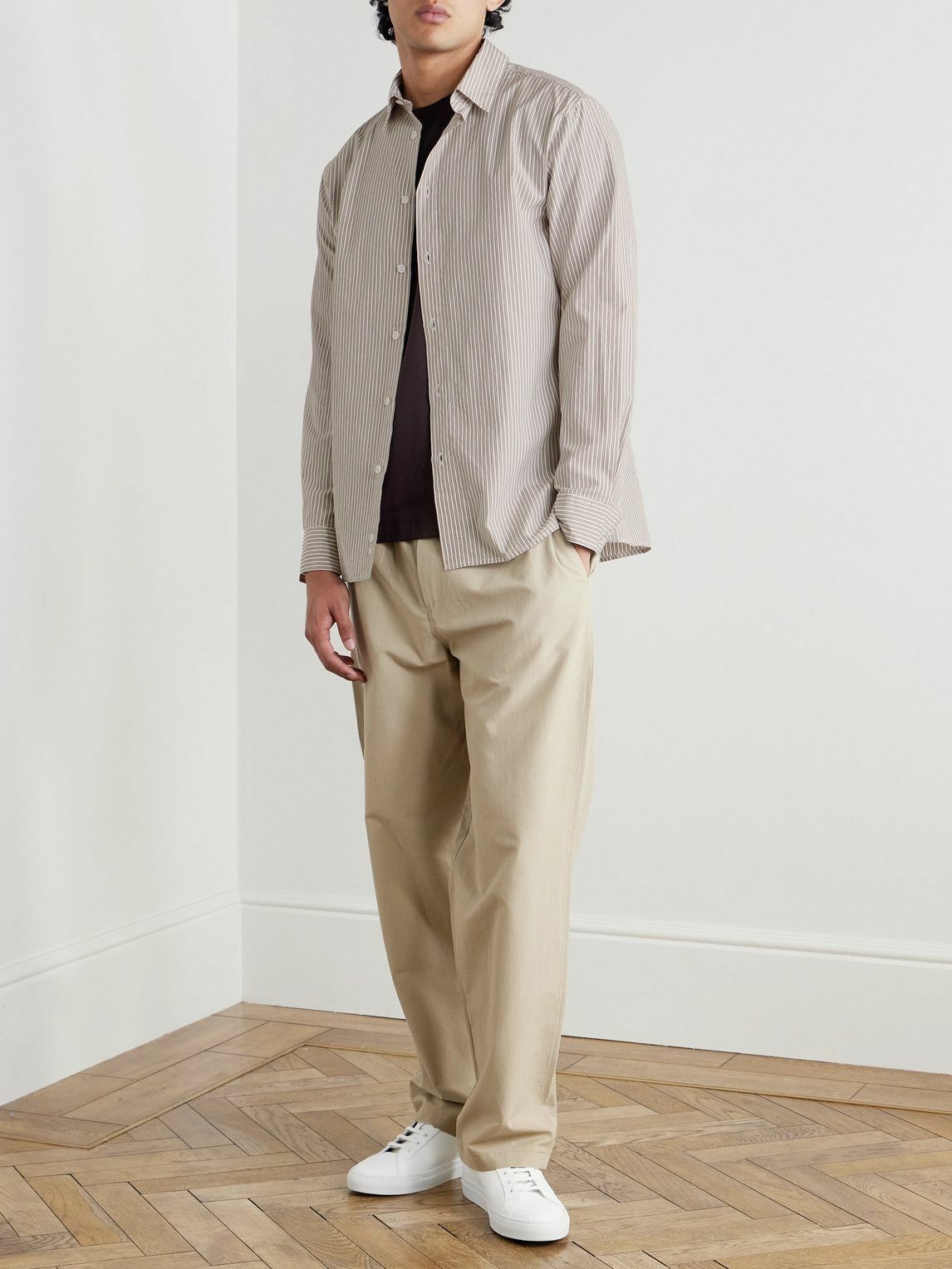 SSAM - Striped Cotton Shirt - Brown SSAM