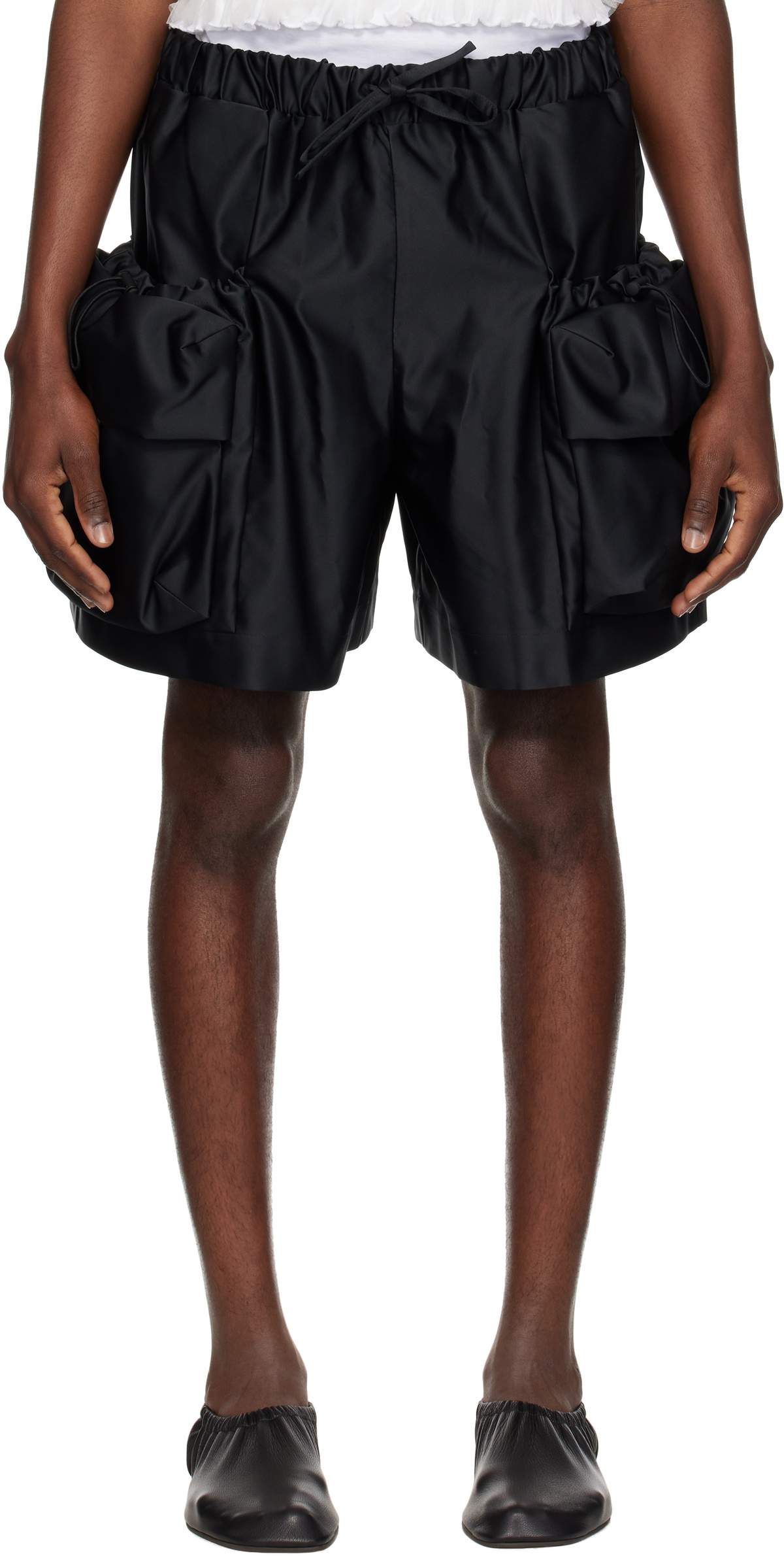 Simone Rocha Black Cargo Flap Shorts Simone Rocha