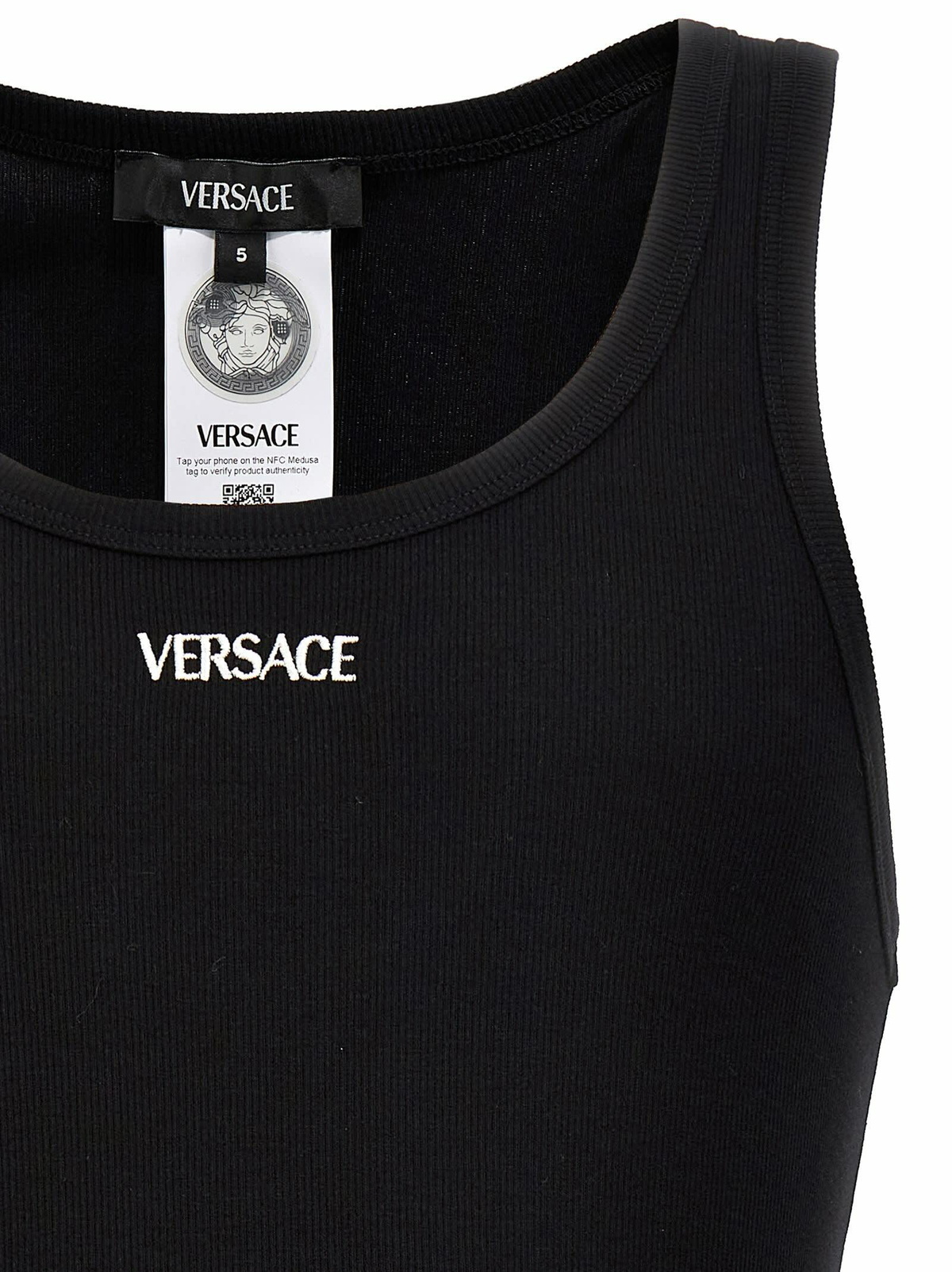 Versace Logo Embroidery Tank Top Versace
