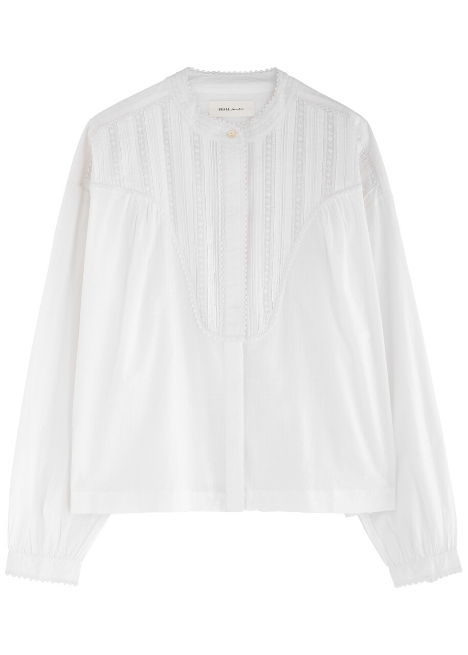 Skall Studio Aurora Embroidered Cotton Blouse White Skall Studio
