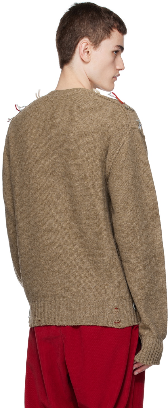 Maison Margiela Beige Cut-Out Cardigan Maison Margiela