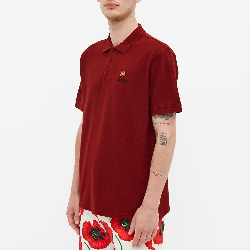 Kenzo Men's Crest Logo Polo Shirt in Bordeaux Kenzo