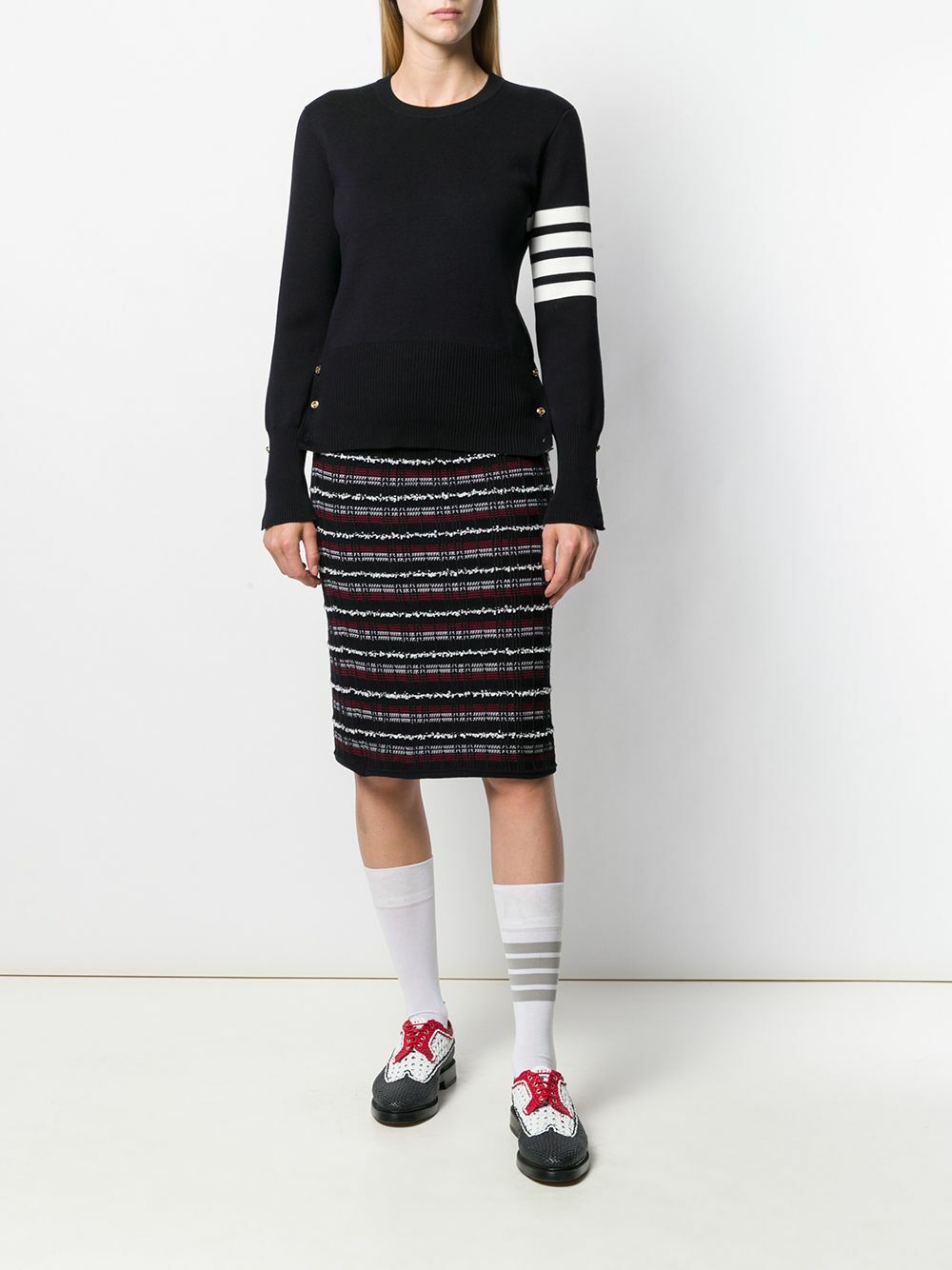 THOM BROWNE - 4bar Cotton Sweater Thom Browne