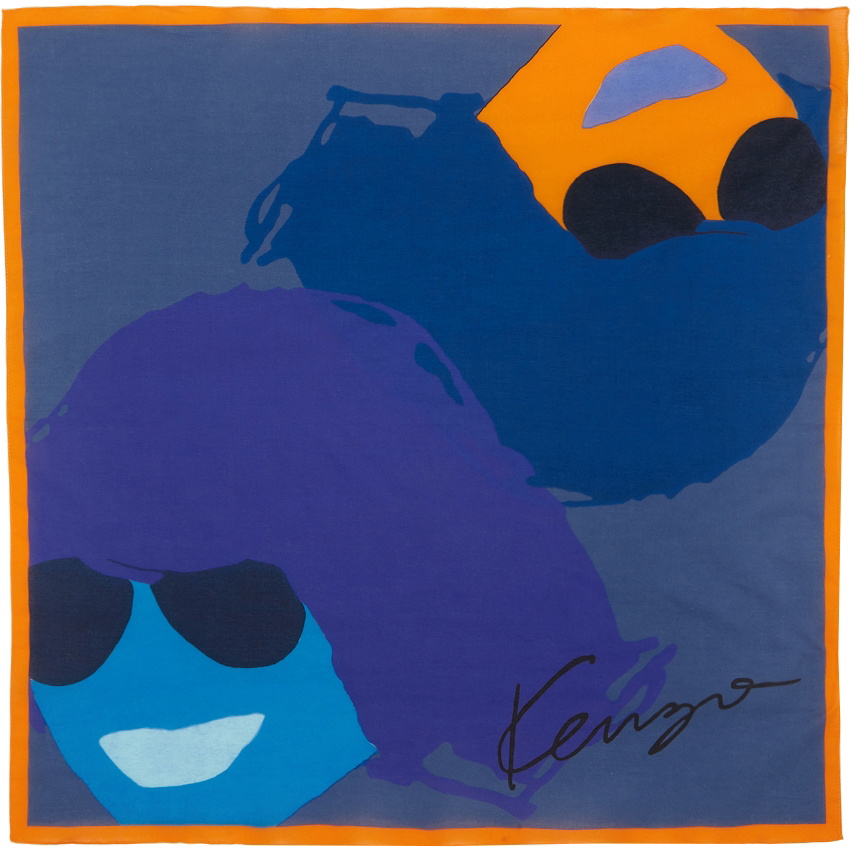 Kenzo Blue 'Kenzo Tribute' Bandana Scarf Kenzo