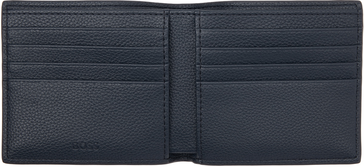 BOSS Navy Grained Faux-Leather Wallet BOSS