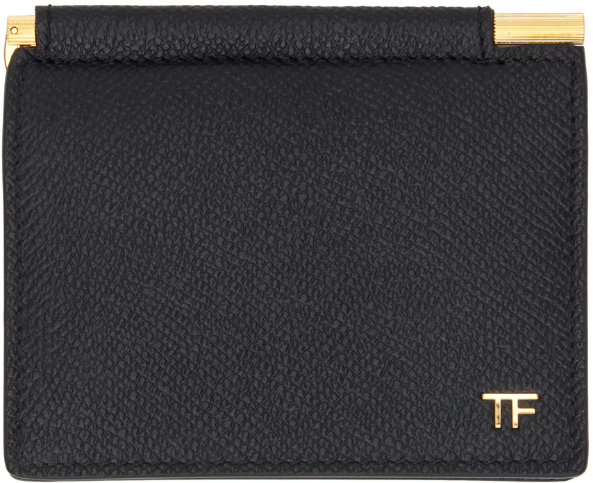 TOM FORD Black Folding Money Clip Card Holder TOM FORD