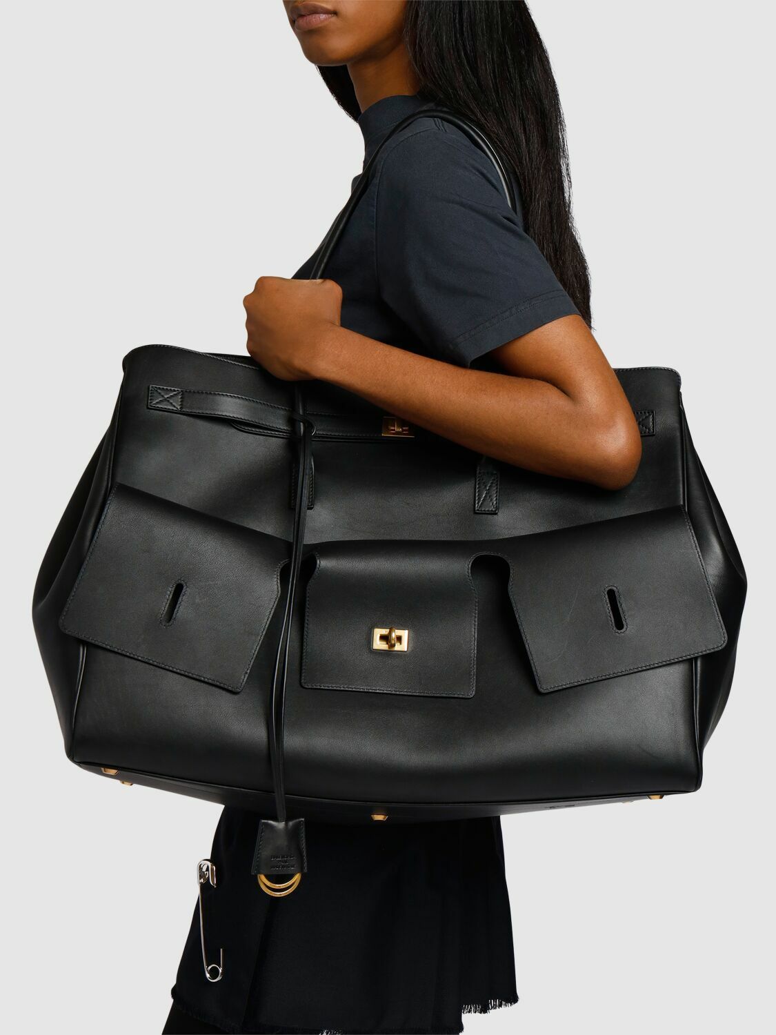 BALENCIAGA Xl Bel Air Leather Tote Bag Balenciaga