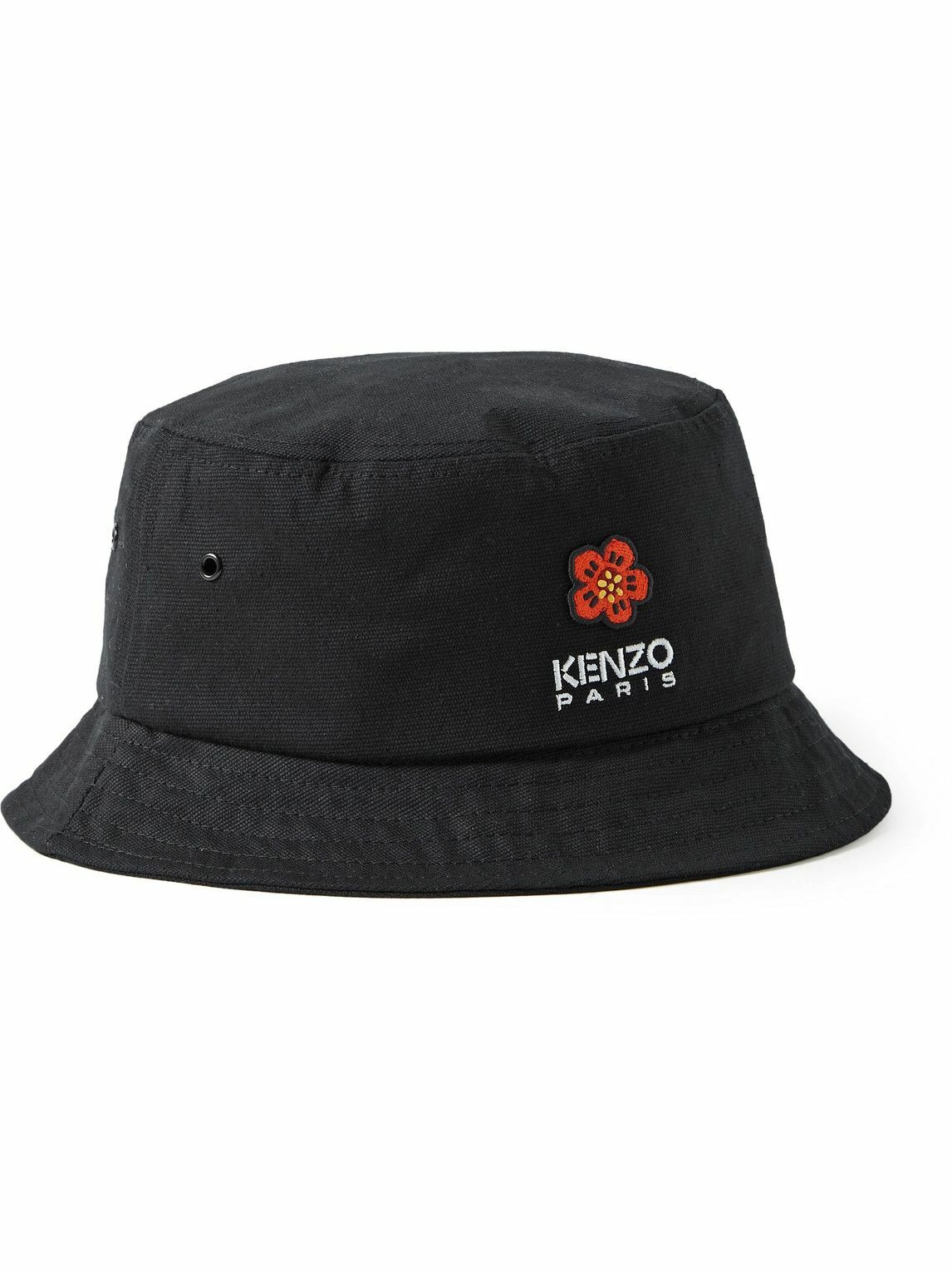 KENZO - Appliquéd Logo-Embroidered Cotton-Canvas Bucket Hat - Black Kenzo