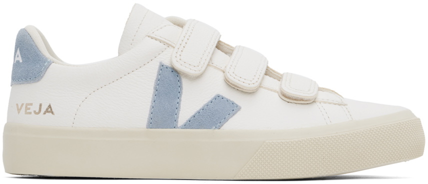 VEJA White & Blue Recife Leather Sneakers VEJA