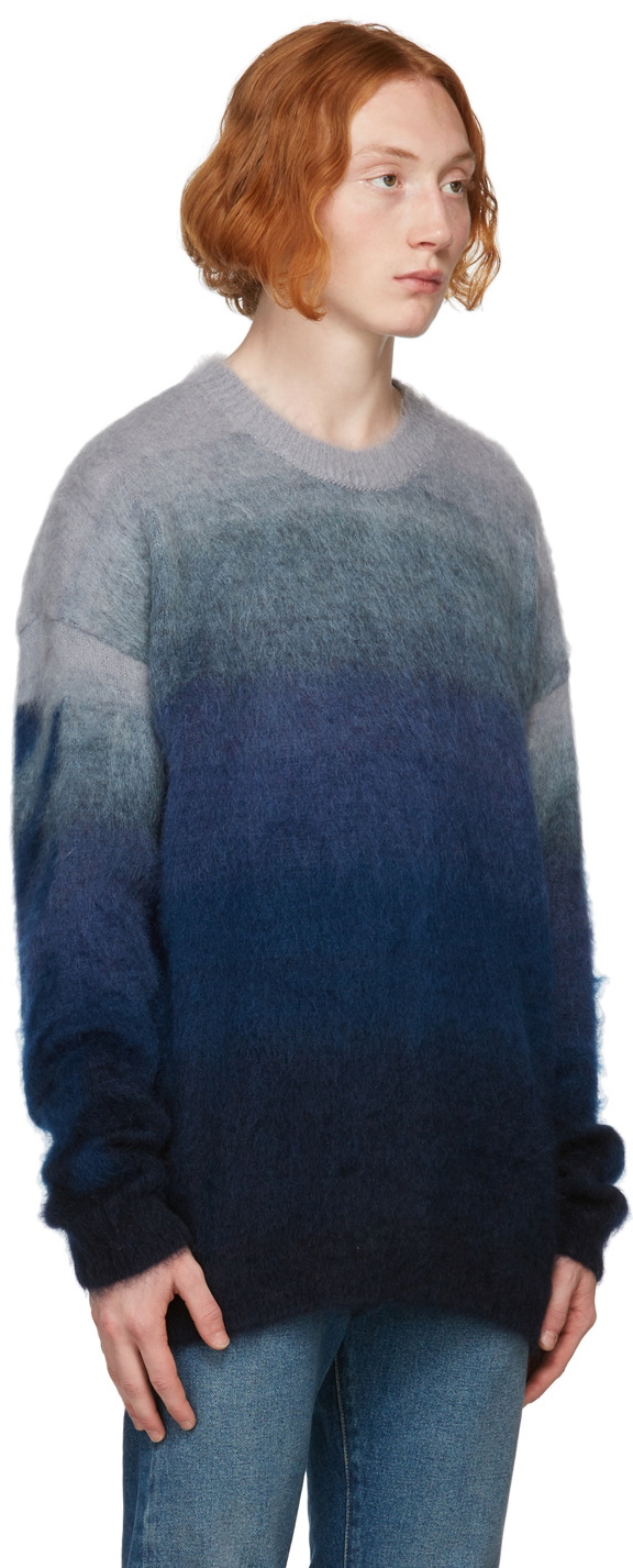 Off-White Blue Diag Brushed Sweater Off-White