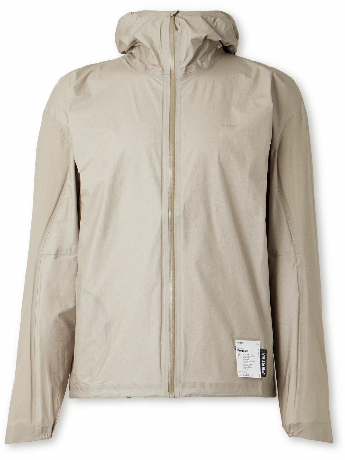 Satisfy - Pertex® 3L Fly Logo-Appliquéd Recycled-Ripstop Hooded Jacket ...