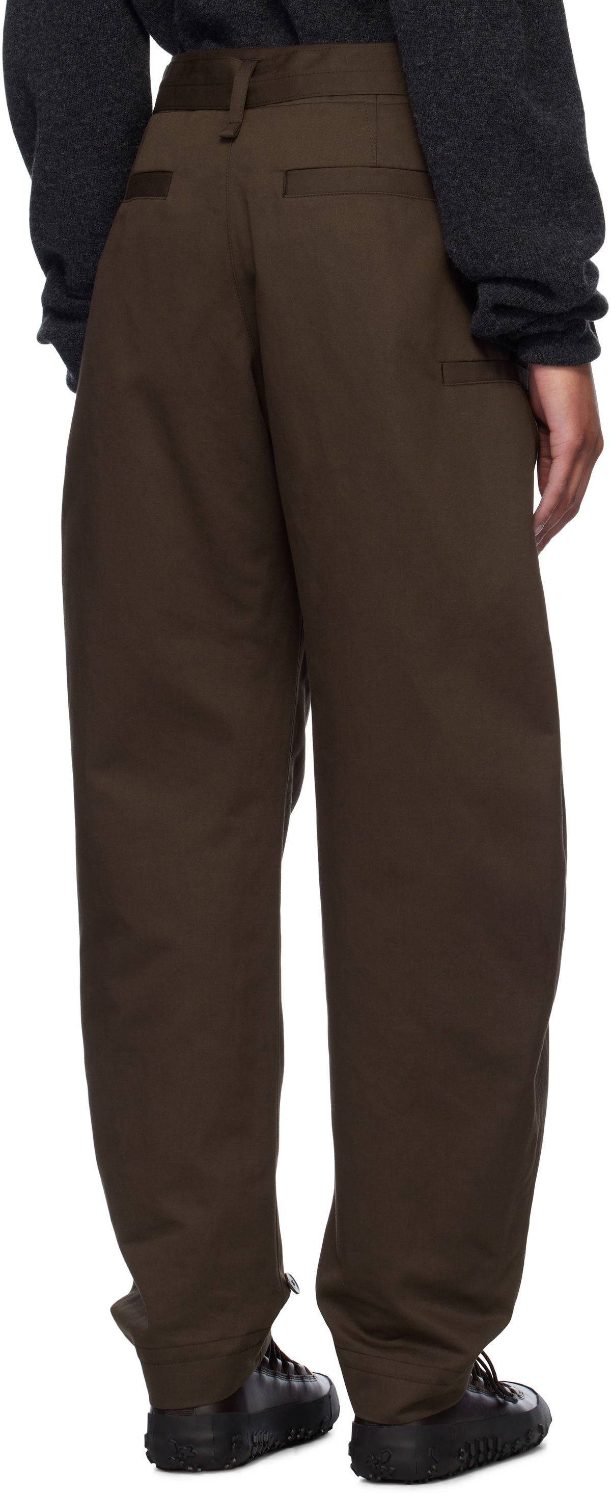 LEMAIRE Brown Belted Tapered Trousers Lemaire