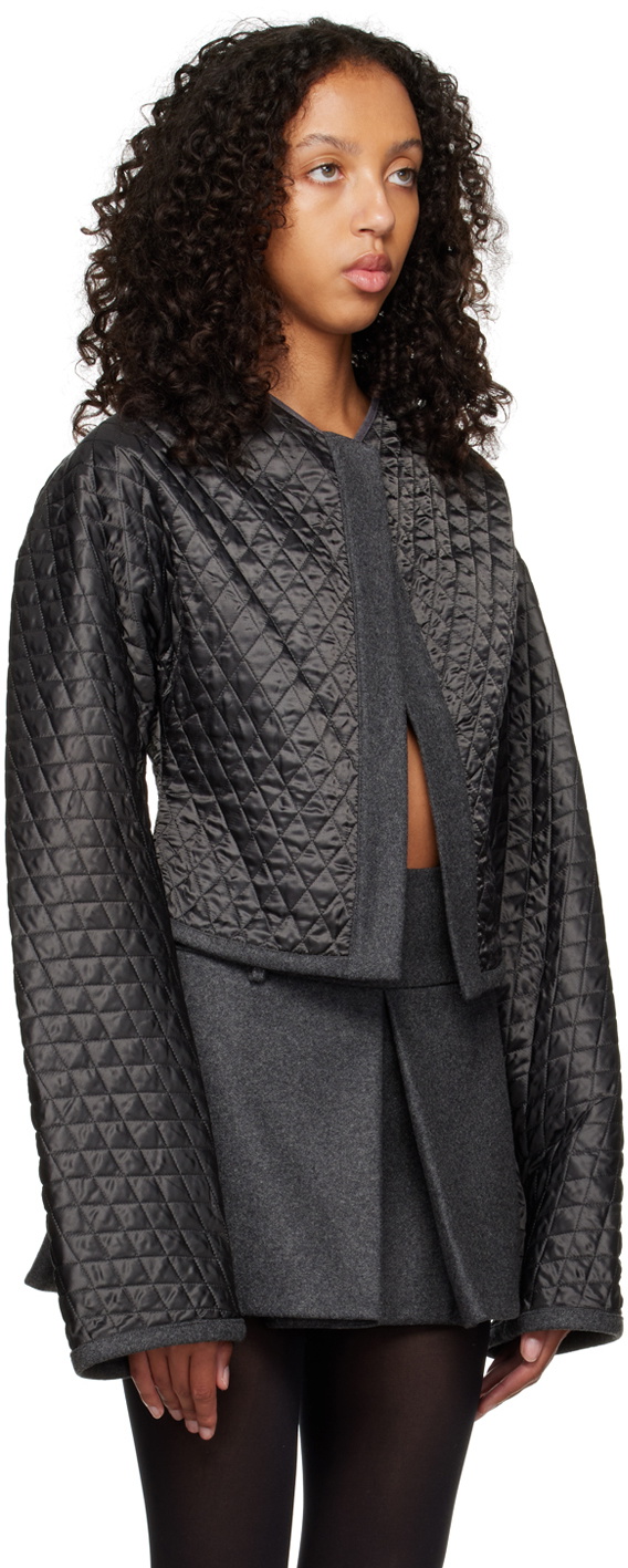 Maximilian Davis Gray Quilted Jacket Maximilian Davis