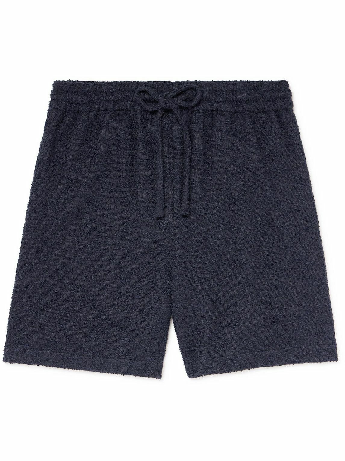 LE 17 SEPTEMBRE - Straigh-Leg Terry Drawstring Shorts - Blue