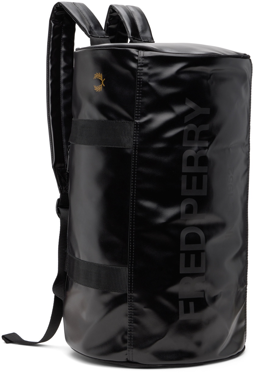 Fred Perry Black Tonal Barrel Backpack Fred Perry