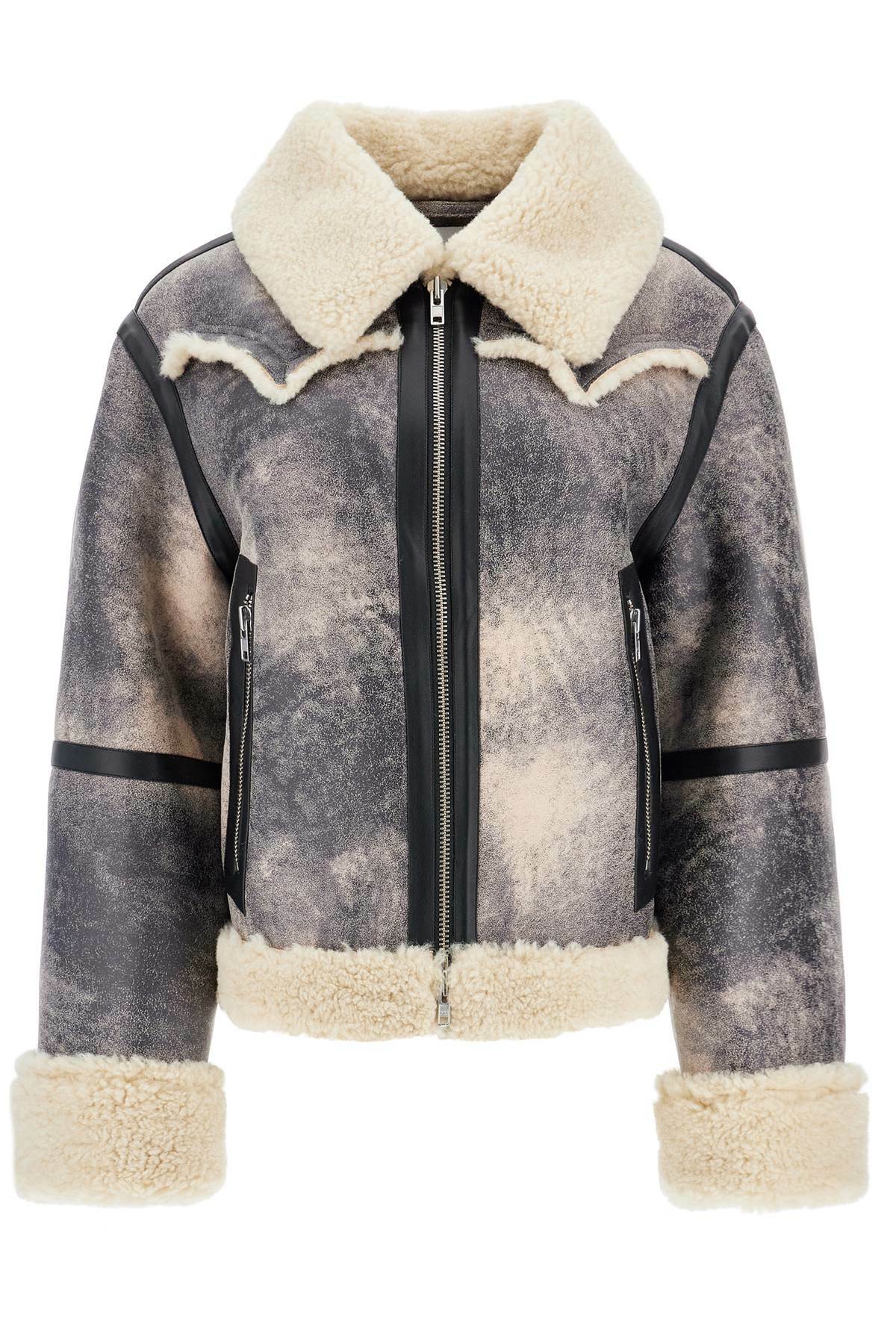 STAND STUDIO lessie faux shearling jacket Grey Stand Studio