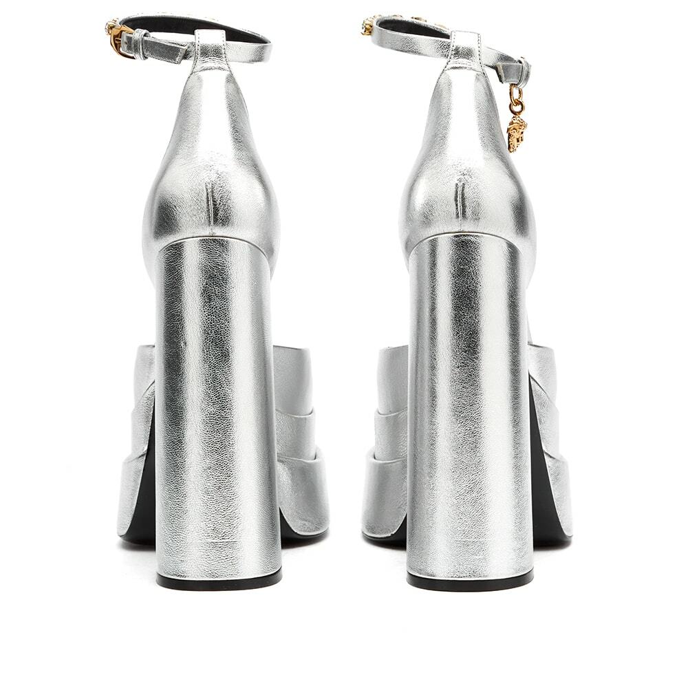 Versace Women's Platform Heel in Silver Versace
