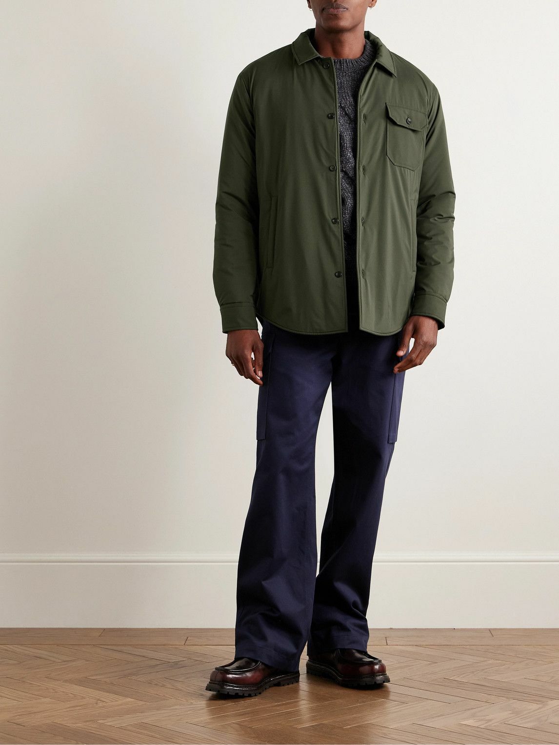 Richard James - Padded Tech-Shell Overshirt - Green Richard James