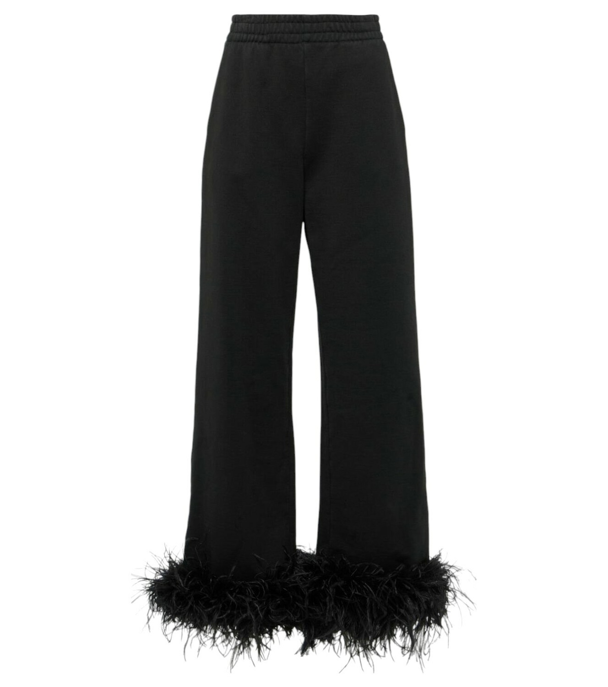 Prada Feather-trimmed cotton sweatpants Prada