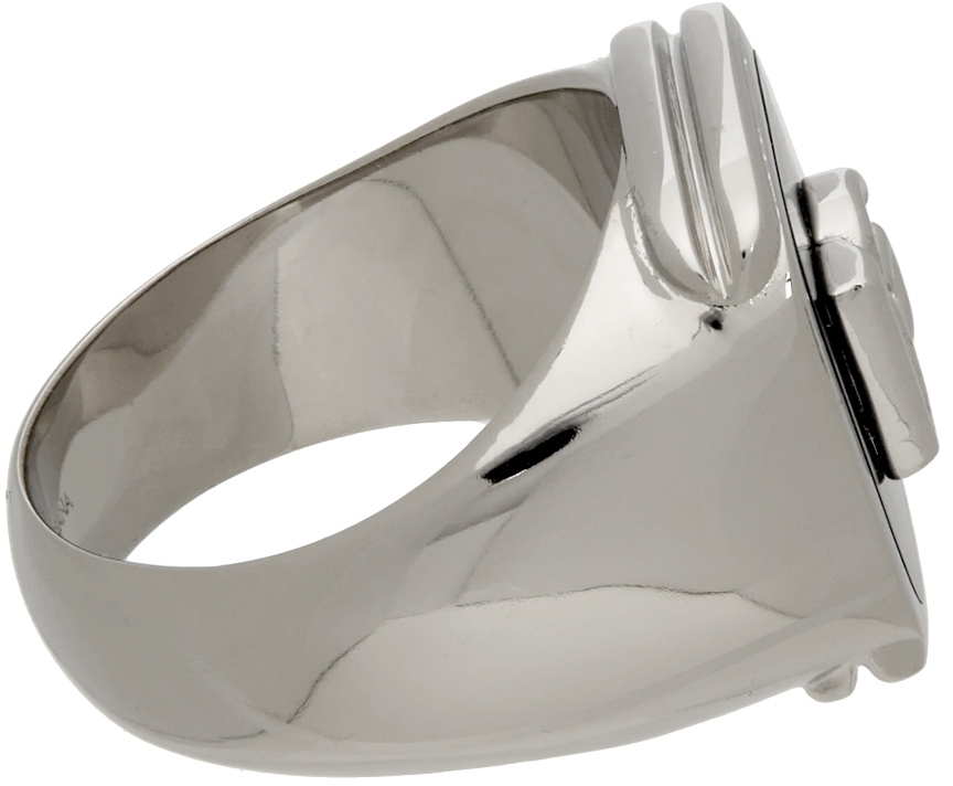 Dolce & Gabbana Silver Logo Signet Ring Dolce & Gabbana