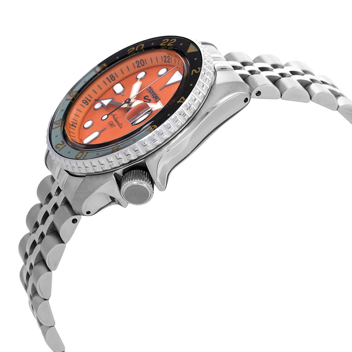 Seiko 5 Sports GMT Automatic Orange Dial Mens Watch SSK005K1 Seiko