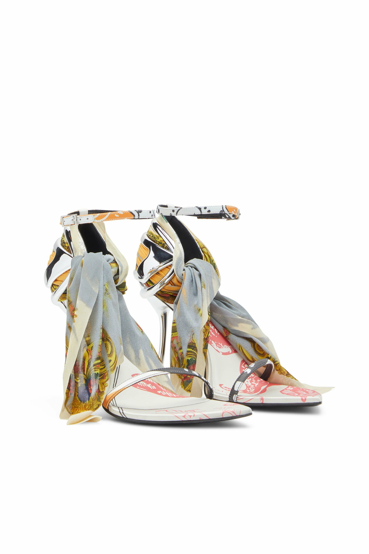 Diesel D-Ten & Half-Bandana stiletto sandals in satin - Sandals Womens ...