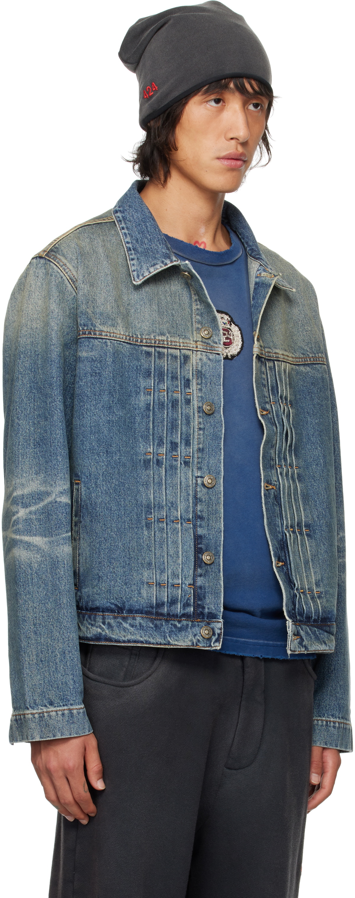424 Blue Trucker Denim Jacket 424
