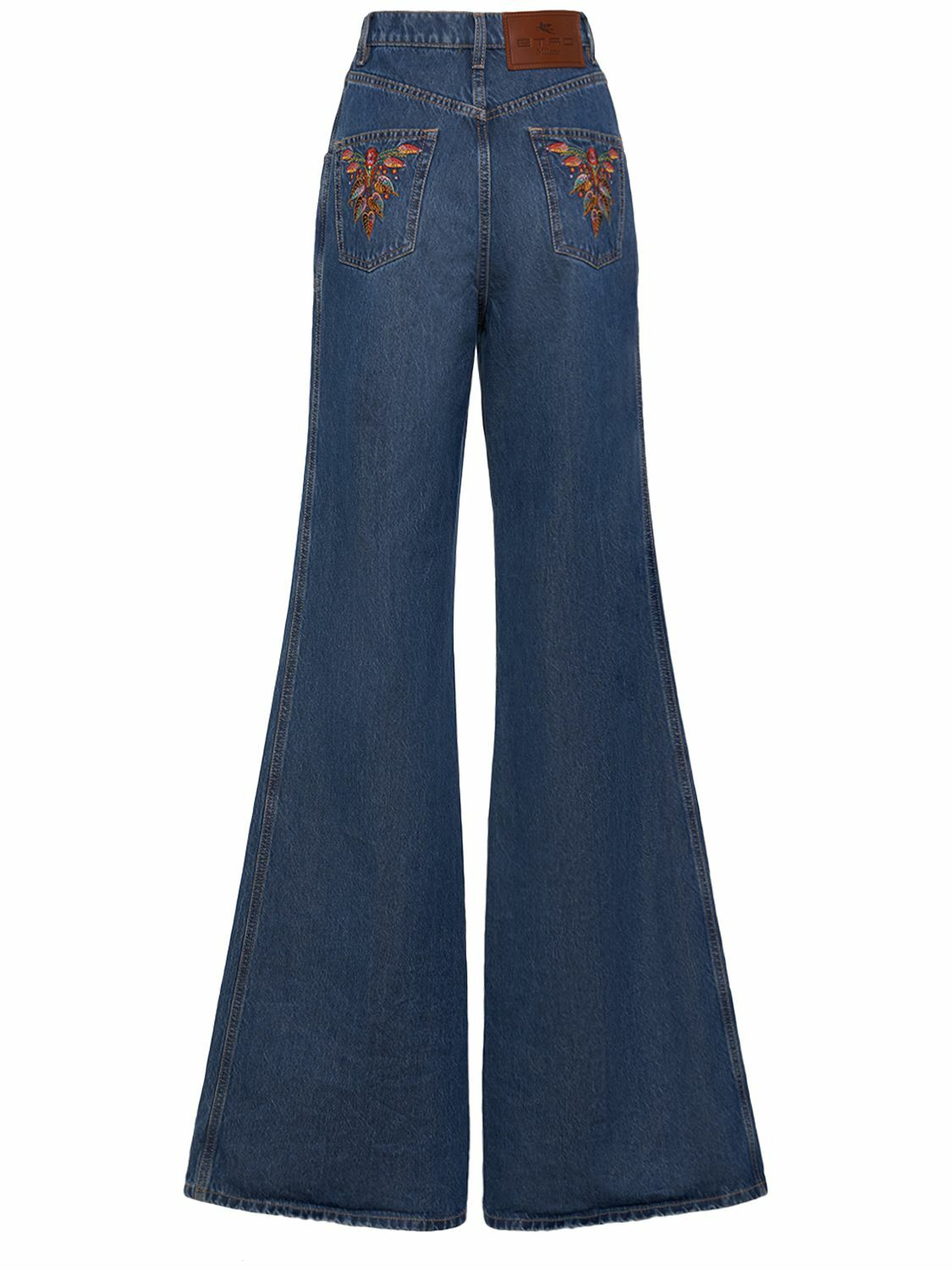 ETRO - Embroidered Denim Flared Jeans Etro