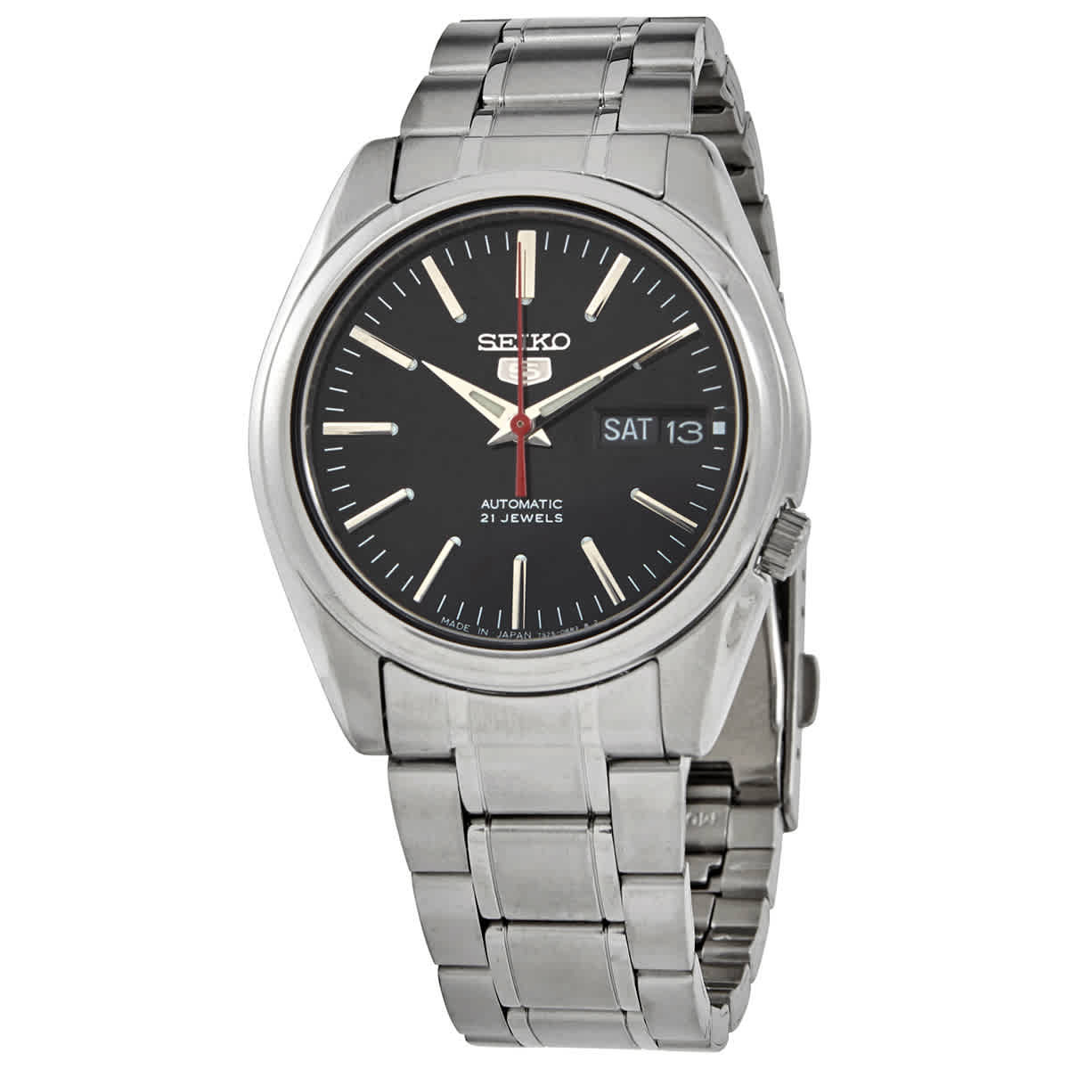 Seiko 5 Automatic Black Dial Stainless Steel Mens Watch SNKL45J1 Seiko