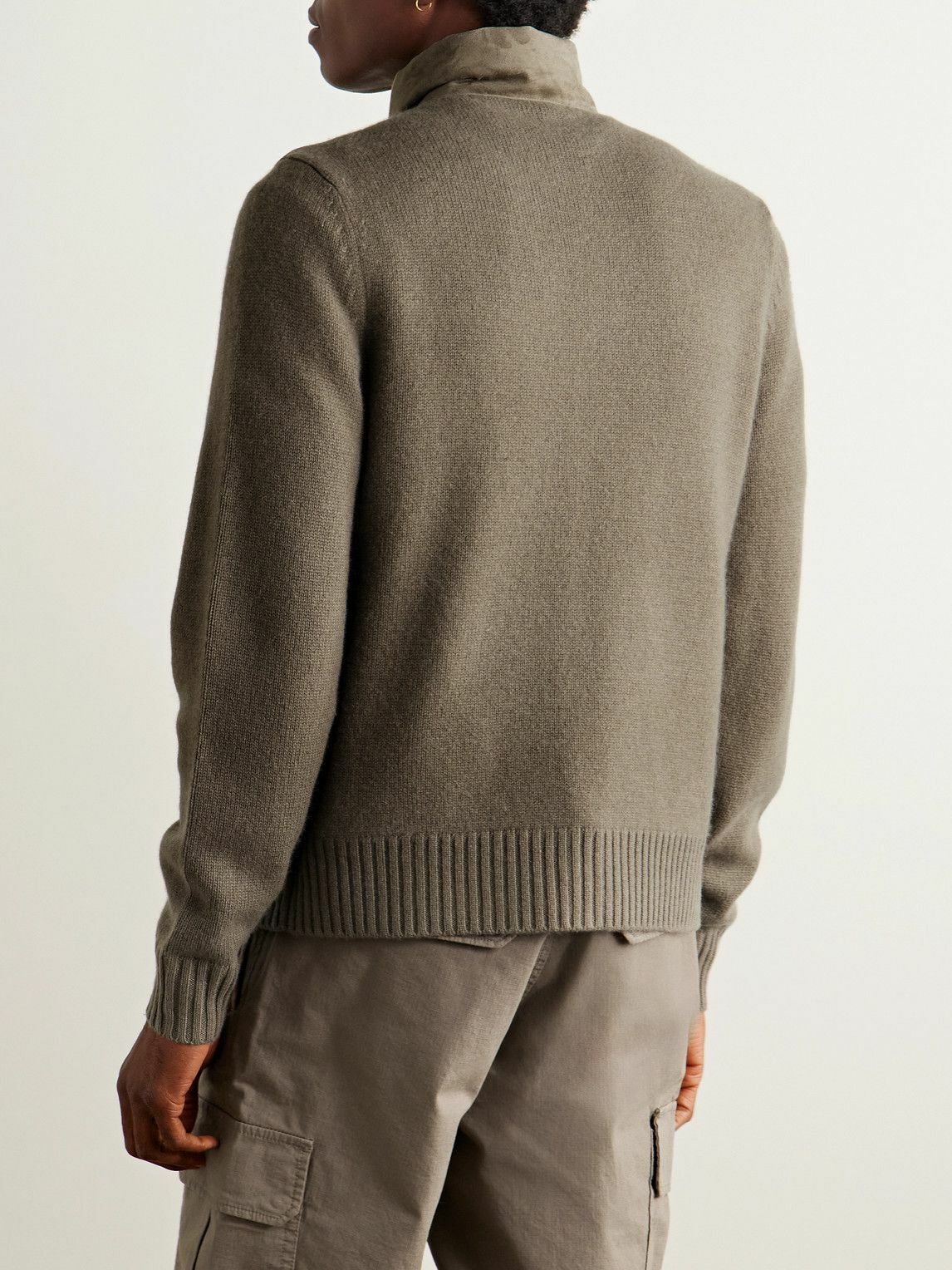 James Perse - Shell-Trimmed Panelled Suede and Recycled-Cashmere Jacket ...