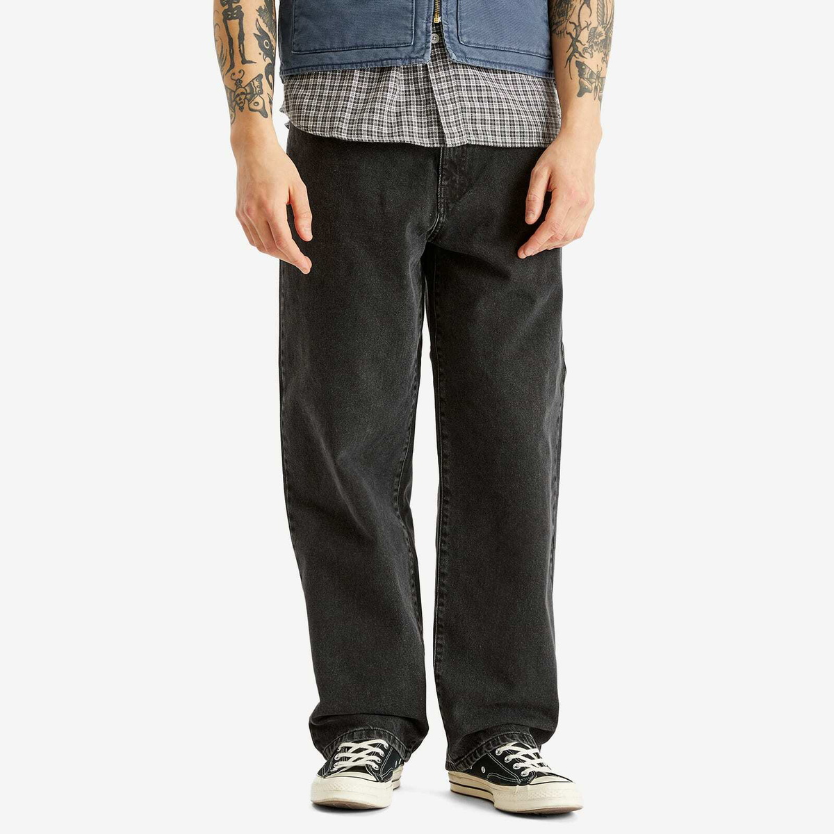 Stan Ray Men's Wide 5 Jeans in Washed Black Stan Ray