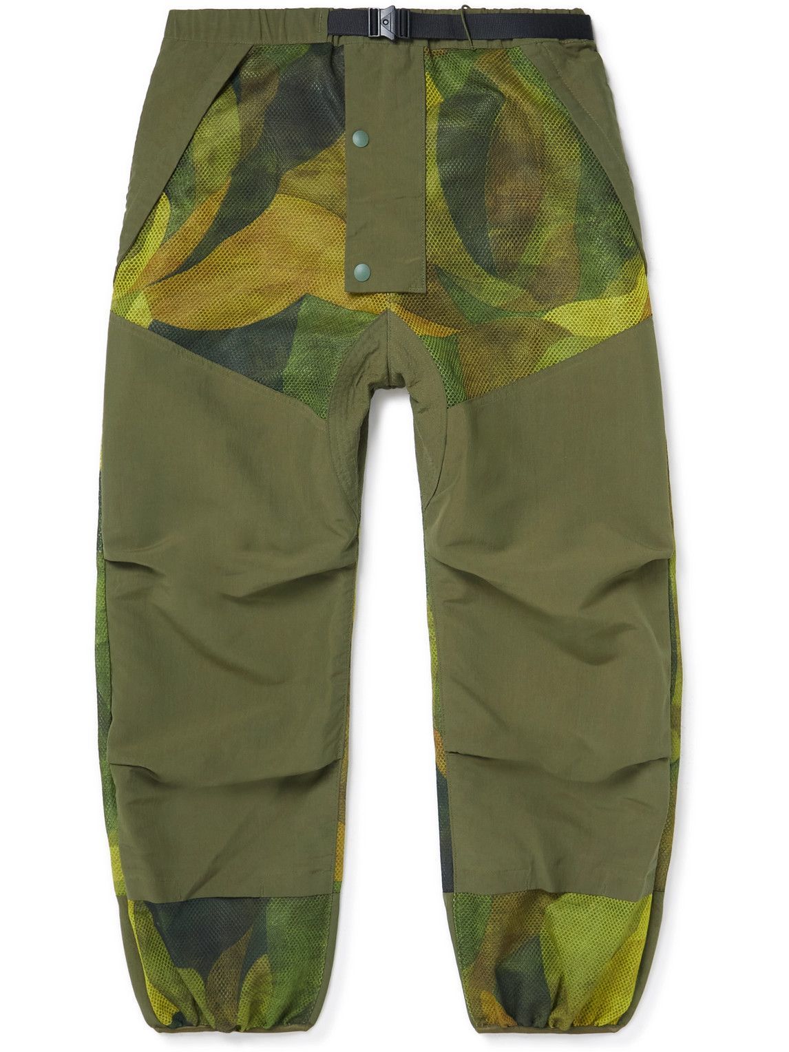 Norbit by Hiroshi Nozawa - Belted Camouflage-Print Mesh and Stretch ...