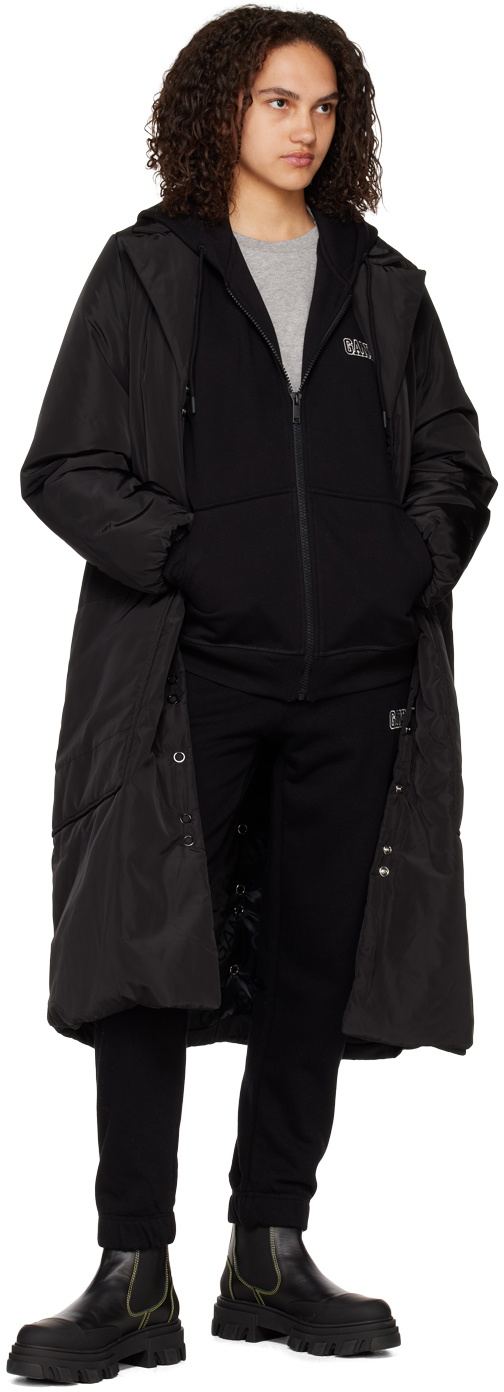 GANNI Black Relaxed-Fit Coat GANNI