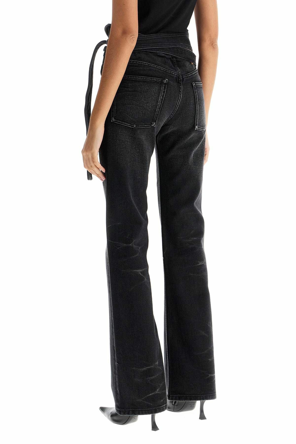 Y PROJECT bootcut jeans with criss-cross Black Y/Project