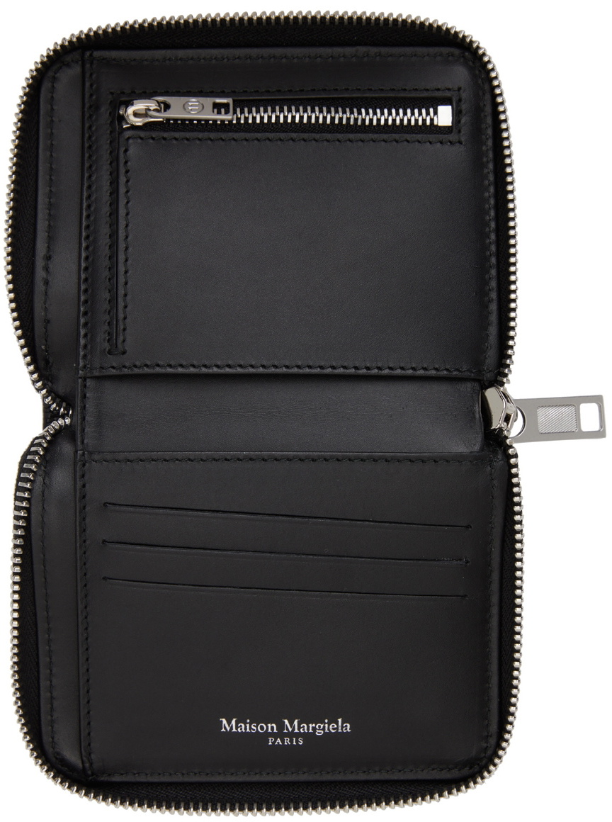 Maison Margiela Black Leather Zip-Around Wallet Maison Margiela