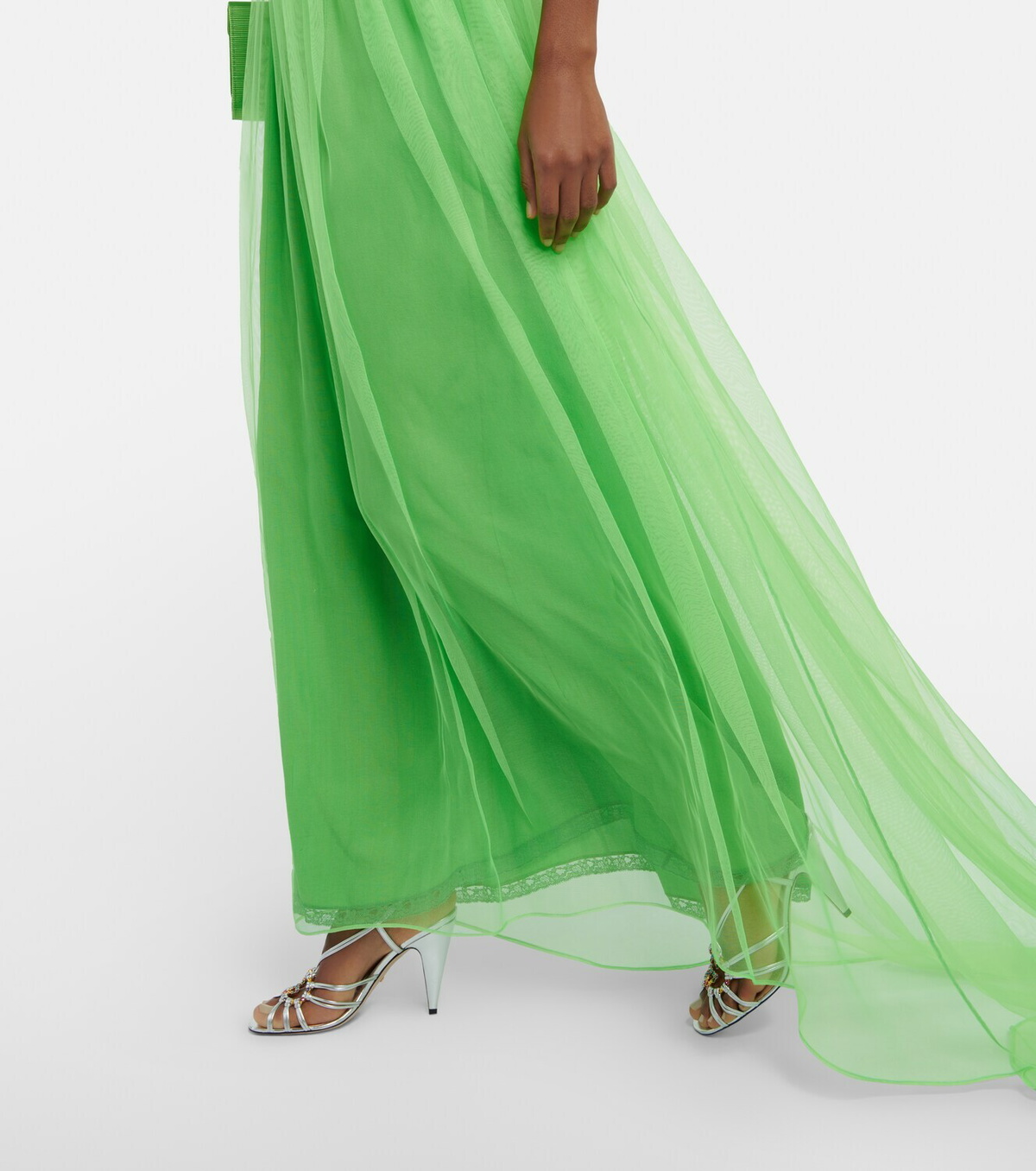 Gucci - Smocked silk gown Gucci
