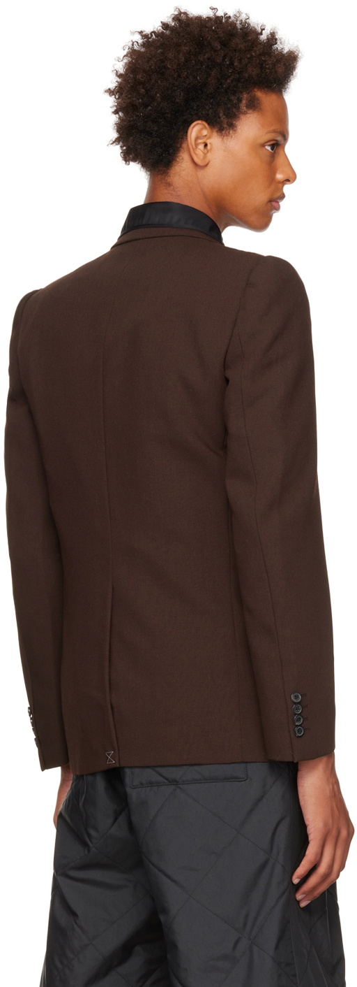 Dries Van Noten Burgundy High Shoulder Blazer Dries Van Noten