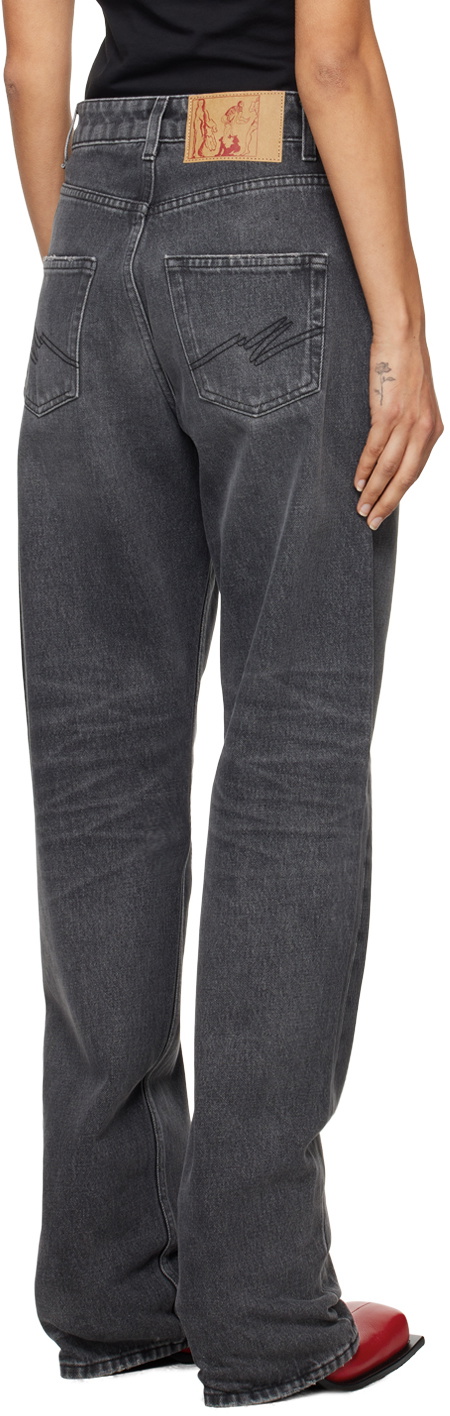 Martine Rose Black Open Fly Jeans Martine Rose