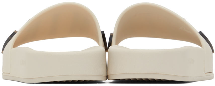 AMIRI Beige Logo Pool Slides Amiri