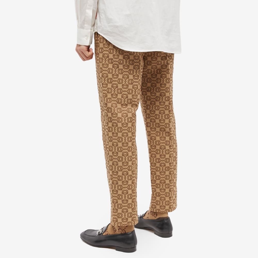 Gucci Men's Horse Bit Monogram Drawstring Pant in Tan Gucci