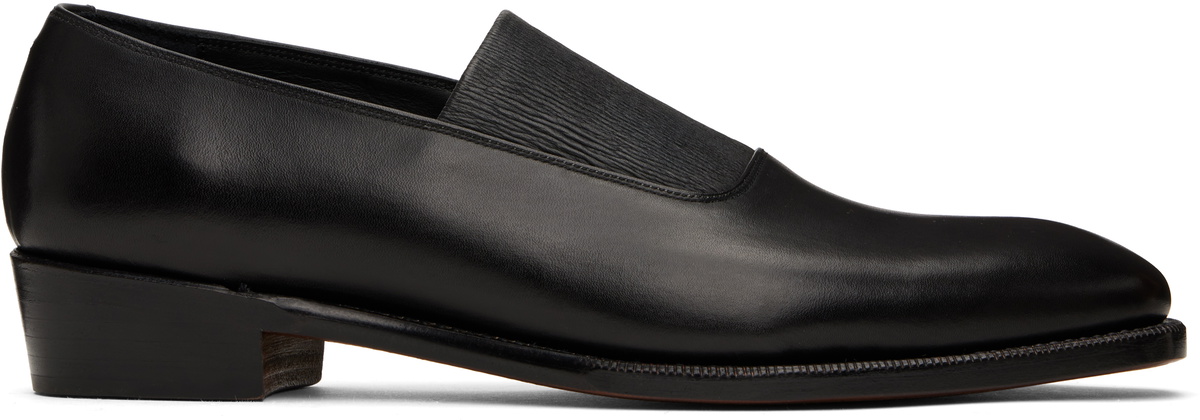 RAINMAKER KYOTO Black Shirring Opera Loafers RAINMAKER KYOTO
