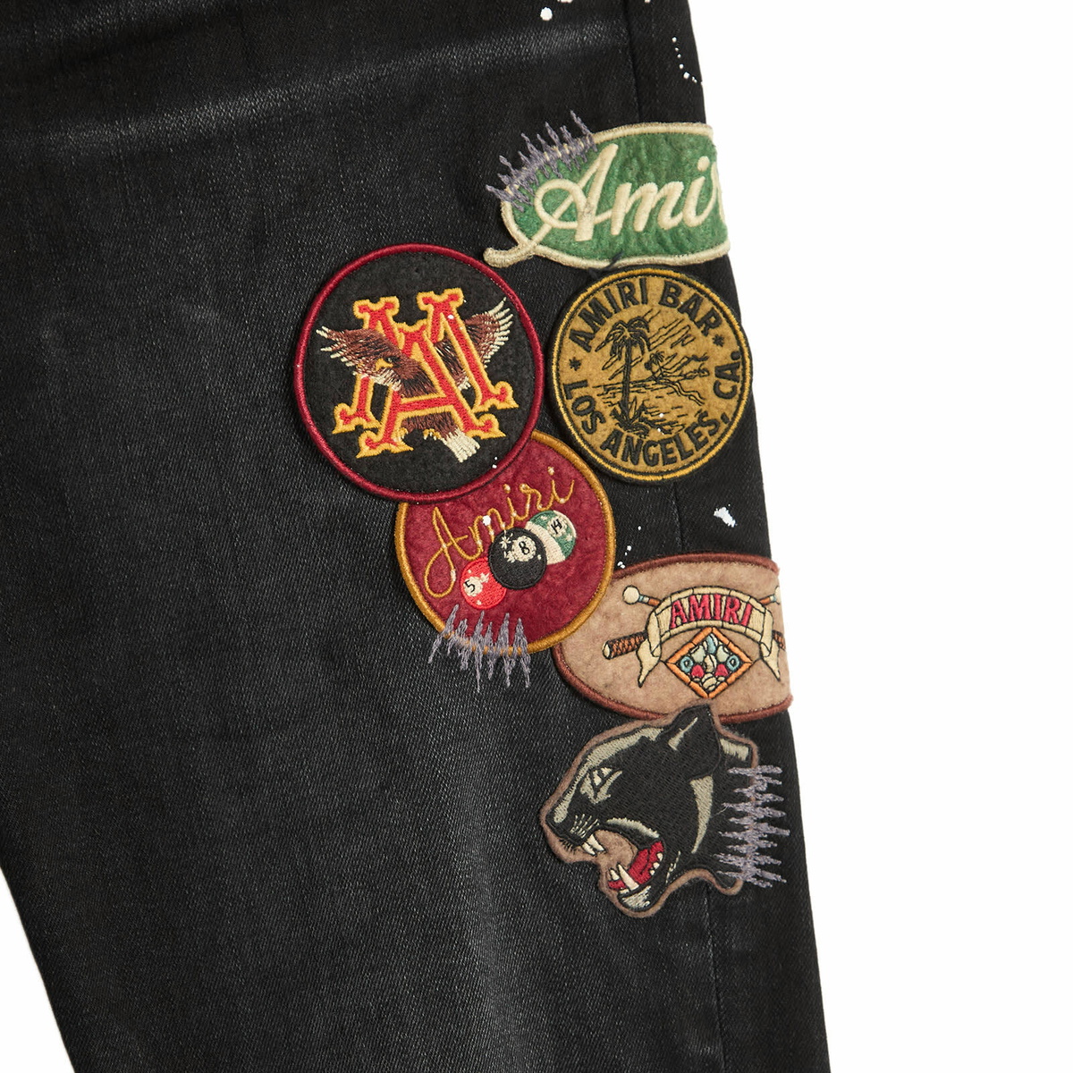 AMIRI Men's Vintage Patch Skinny Jeans in Aged Black Amiri