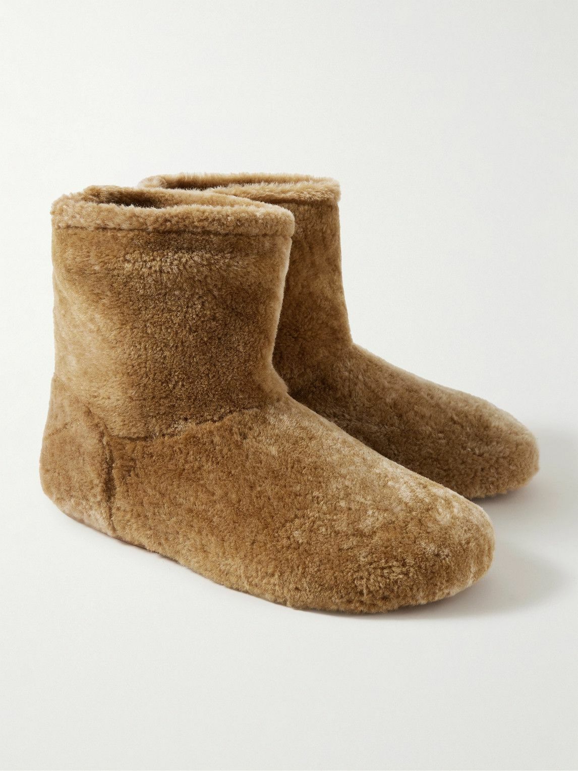 LOEWE - Lago Shearling Boots - Brown Loewe